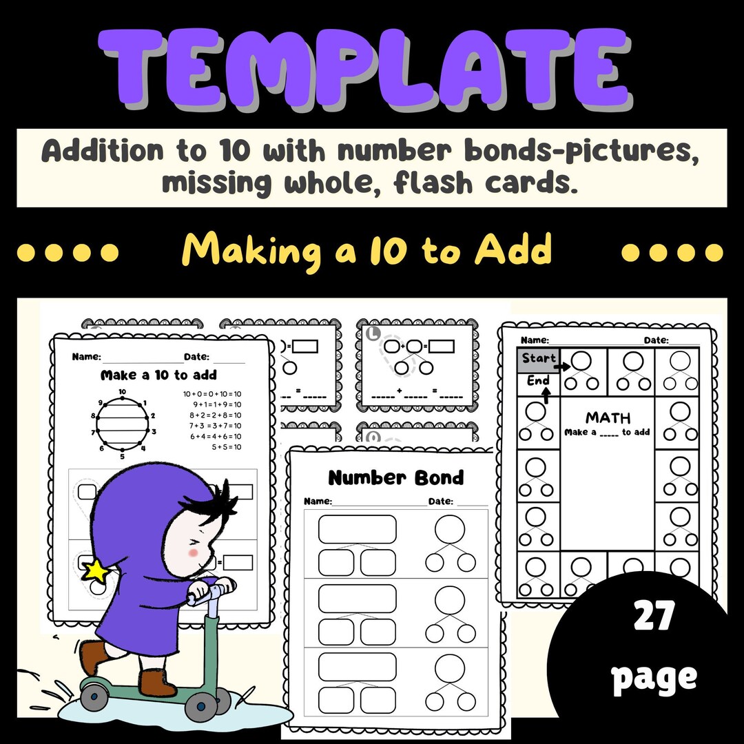 TEMPLATES - Addition to 10 With Number Bonds-pictures, Missing Whole ...