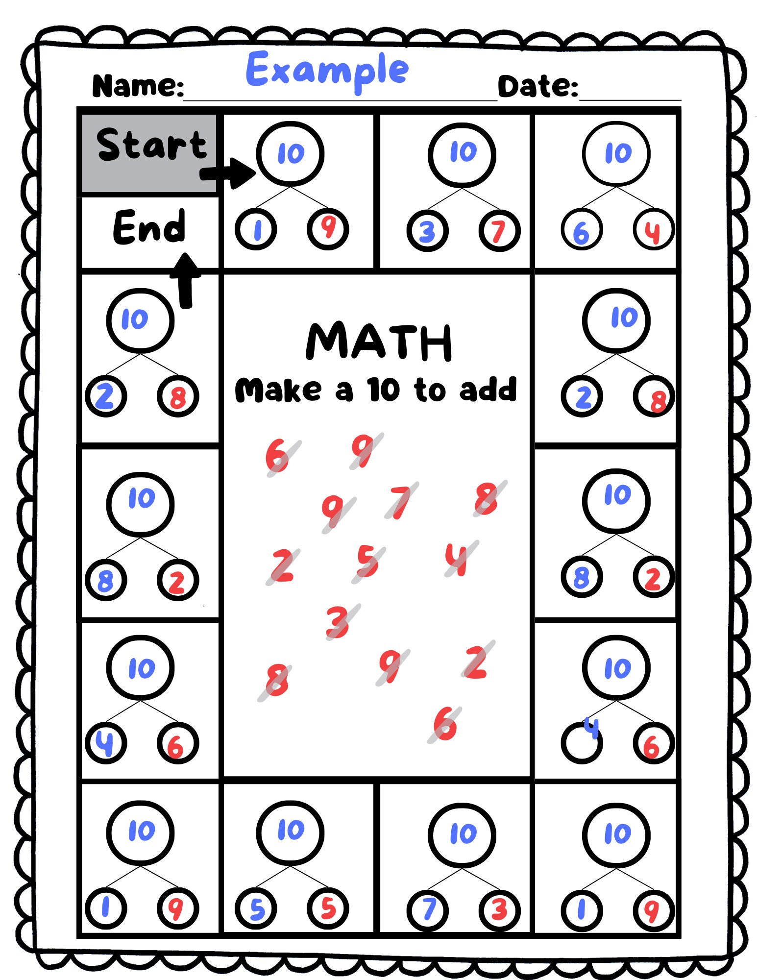 TEMPLATES - Addition to 10 With Number Bonds-pictures, Missing Whole ...
