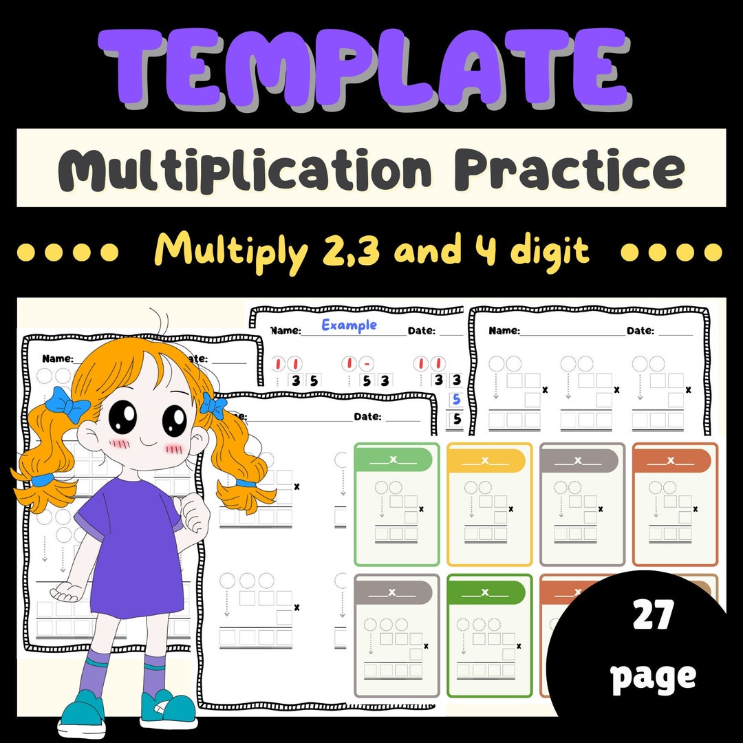 TEMPLATES - Multiplication Facts Practice With 2, 3 and 4 Digit + Flash ...