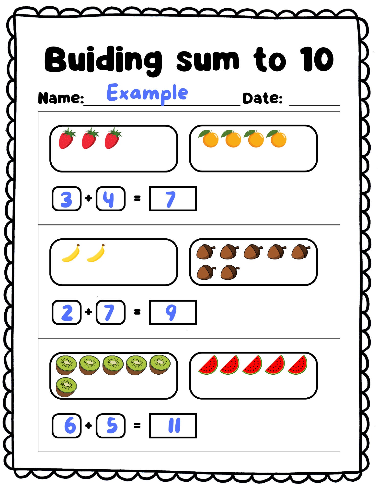 TEMPLATES - Addition to 10 With Number Bonds-pictures, Missing Whole ...