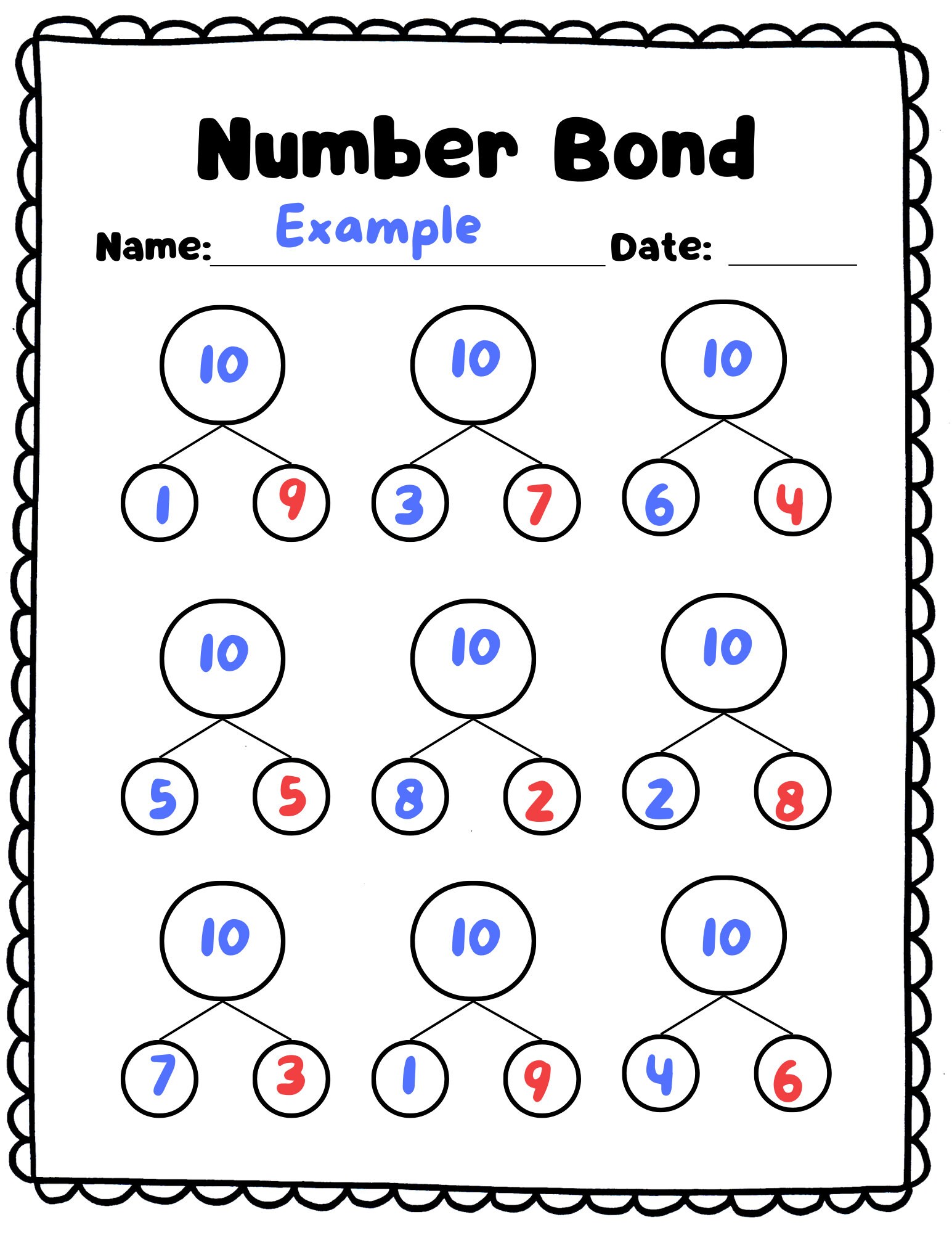 TEMPLATES - Addition to 10 With Number Bonds-pictures, Missing Whole ...