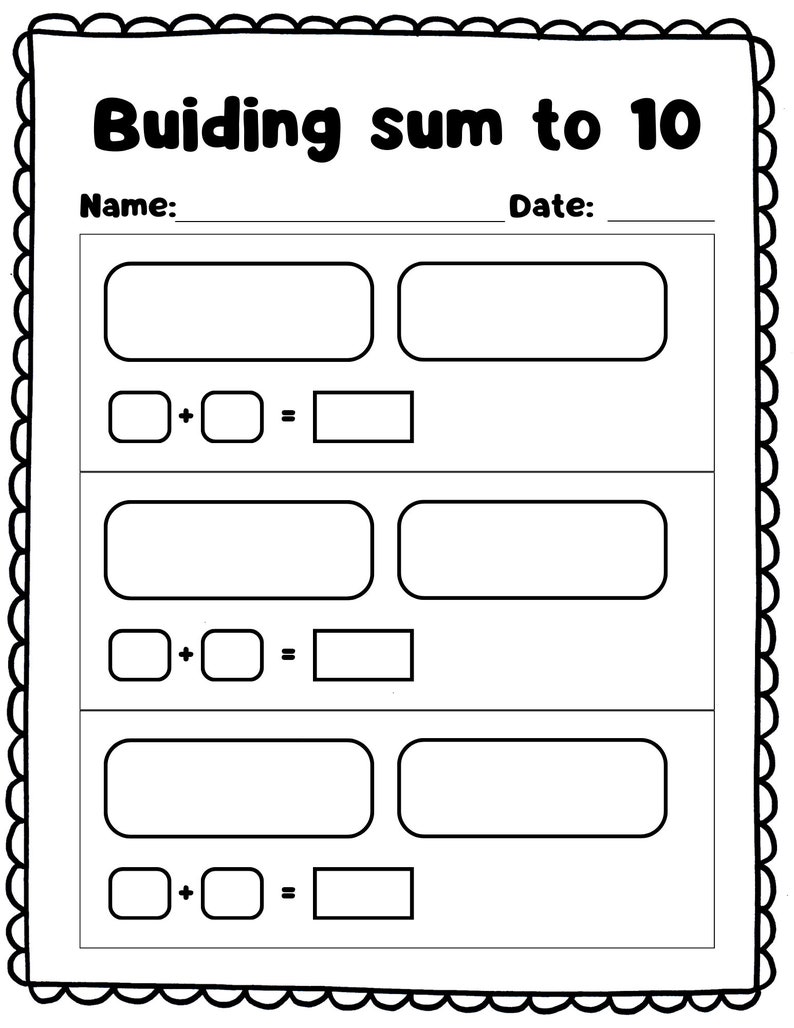 TEMPLATES - Addition to 10 With Number Bonds-pictures, Missing Whole ...