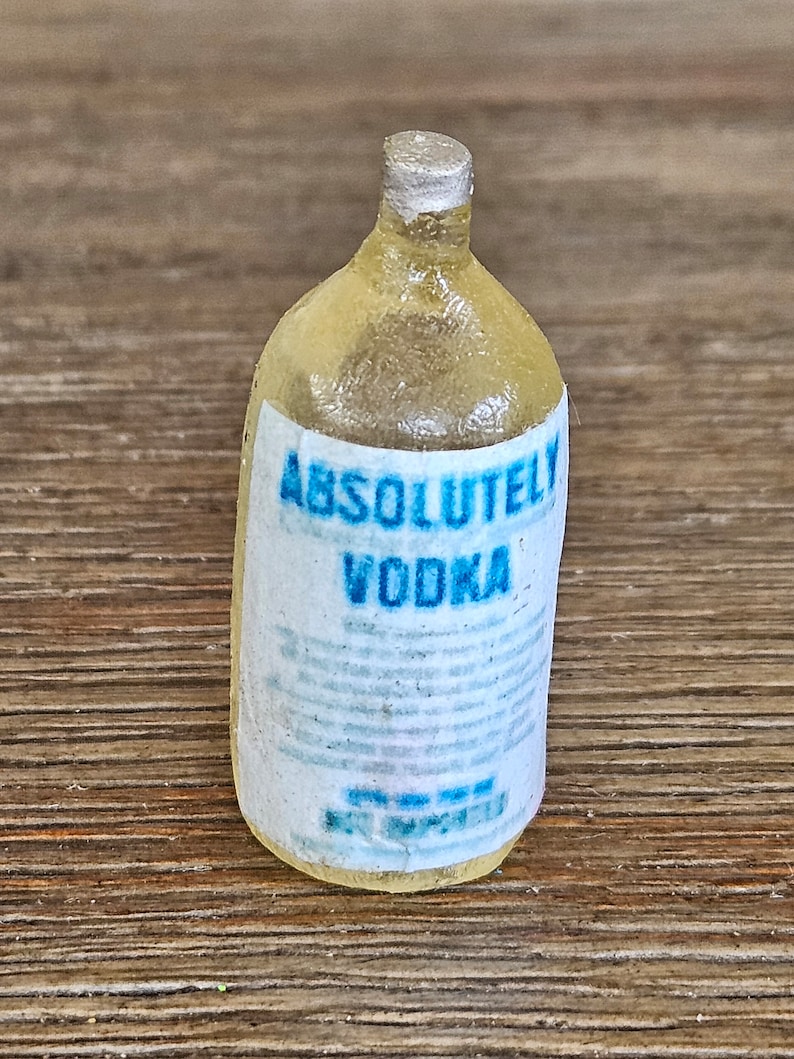 Vodka Absolutely Realistic Bottle Dollhouse Bottle. Miniture Clay Ans ...