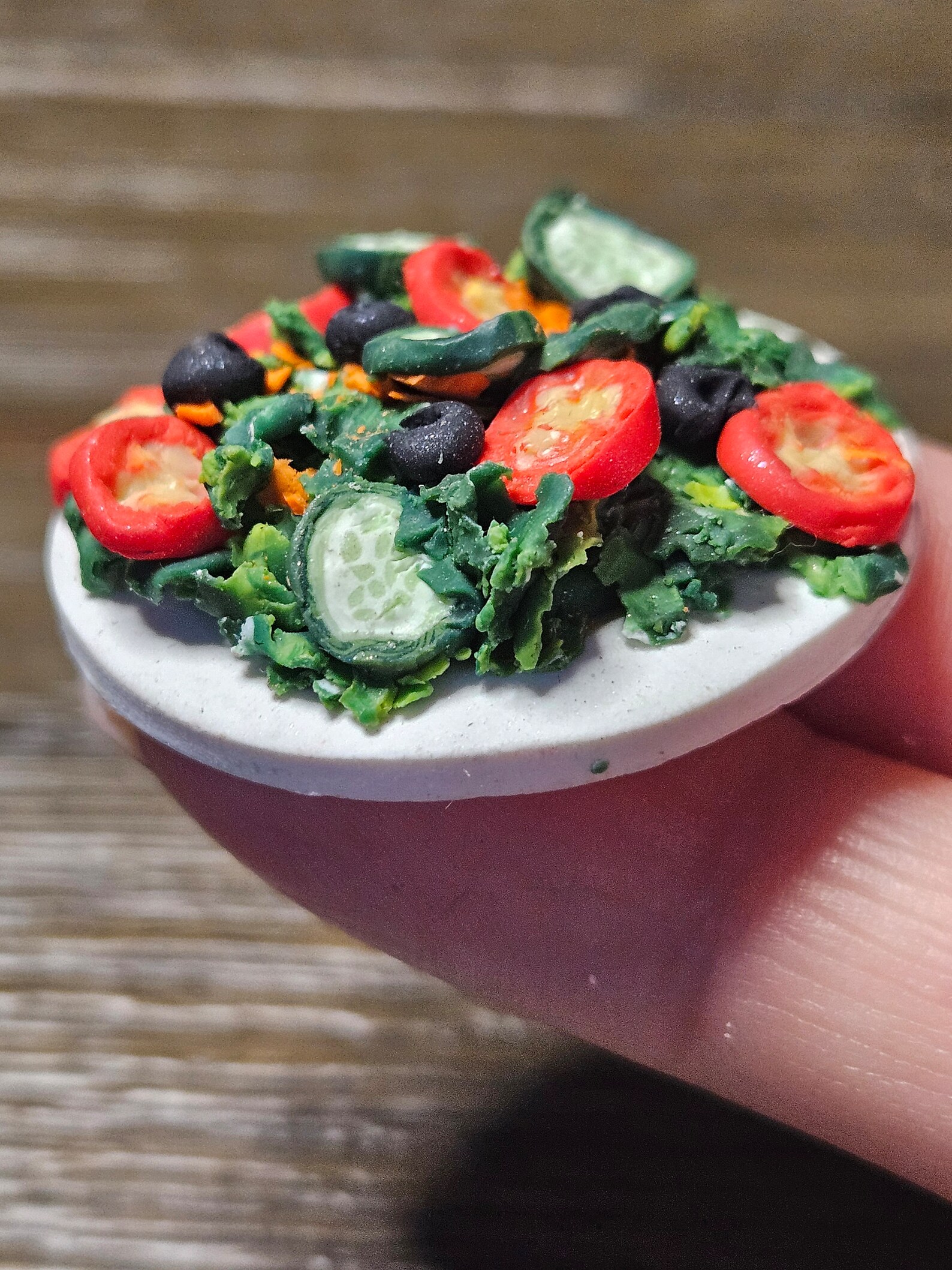 Realistic Dollhouse Kale Salad Prop | Miniature Clay Elf on the Shelf ...