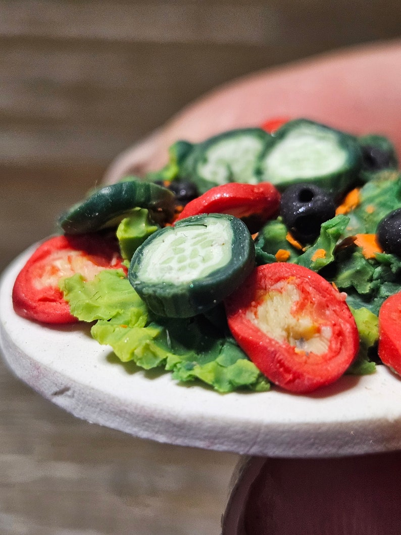 Realistic Dollhouse Kale Salad Prop | Miniature Clay Elf on the Shelf ...