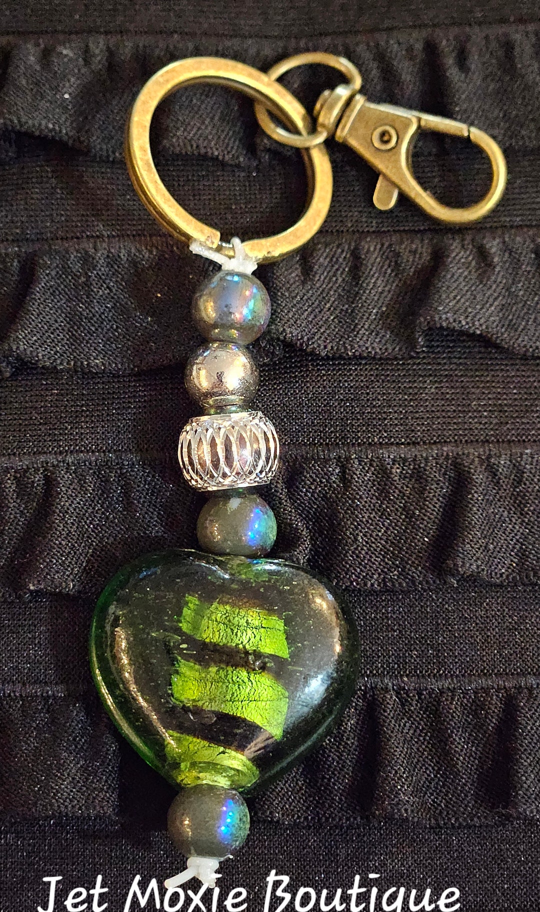 Glitzy Green Heart Keychain. Many Unique Designs Ranging From Classy ...