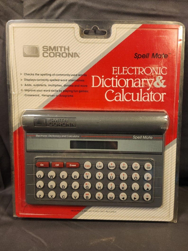 Vintage 1988 Smith Corona Spell Mate Electronic Dictionary/calculator ...