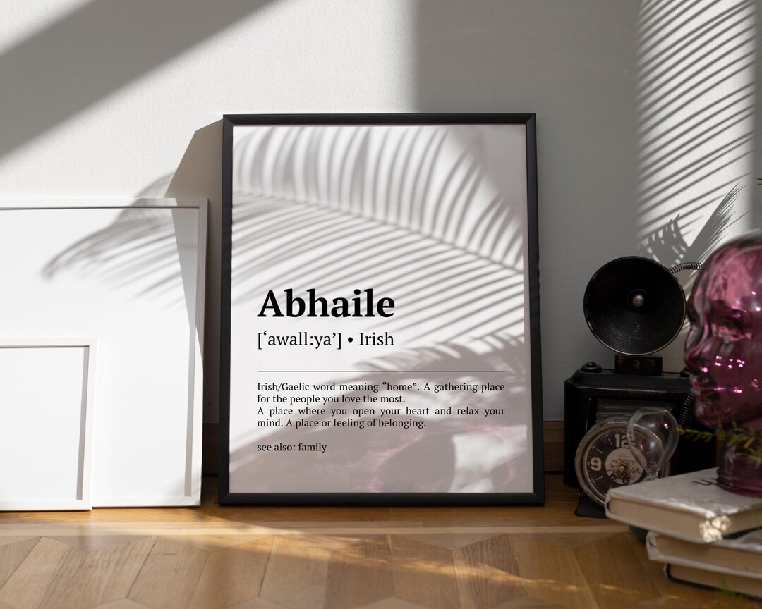 Abhaile Definition Print, Irish Print, Irish Home Decor, Ireland Print ...
