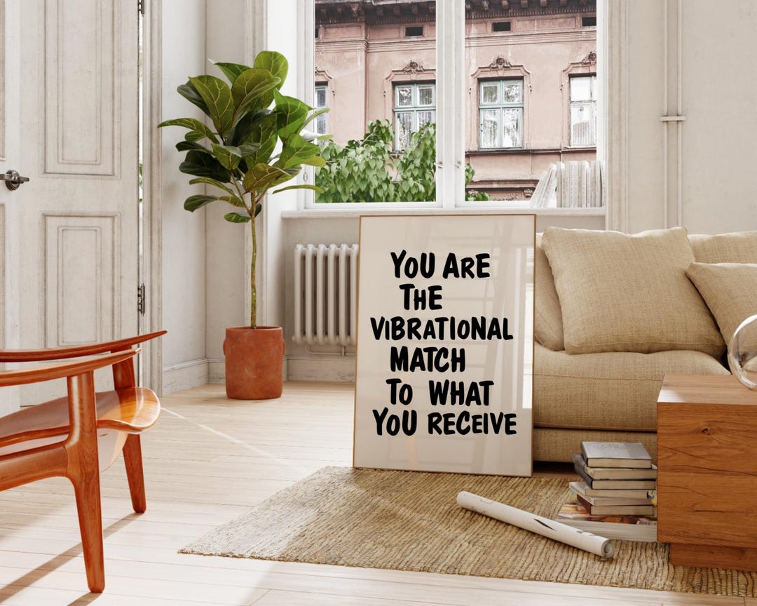 Vibrational Match Retro Art Print, 70s Manifestation Poster (digital ...