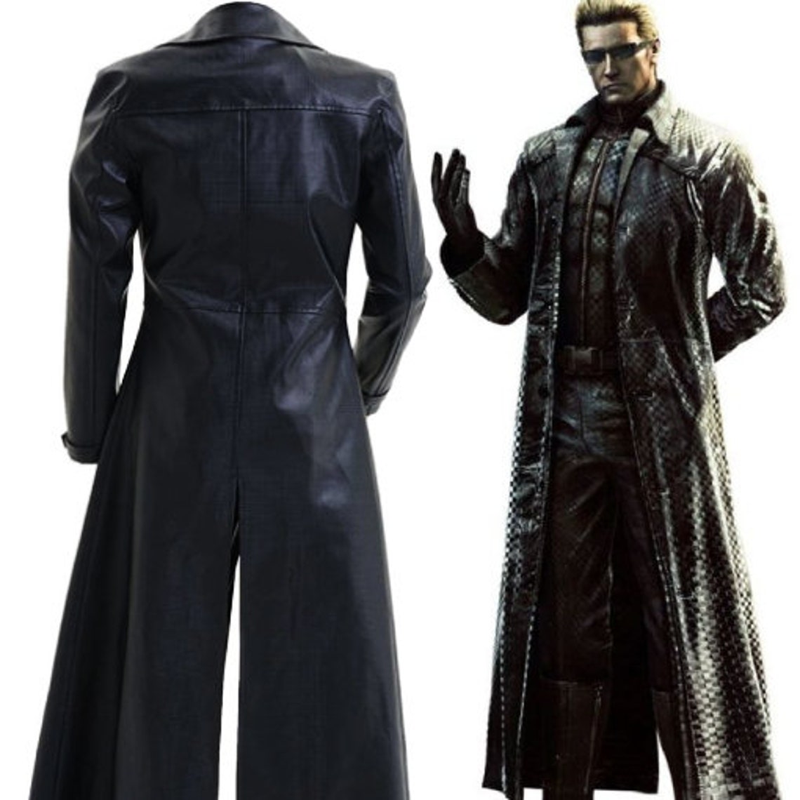 Albert Wesker Resident Evil 5 Leather Coat, High-quality Black Trench ...