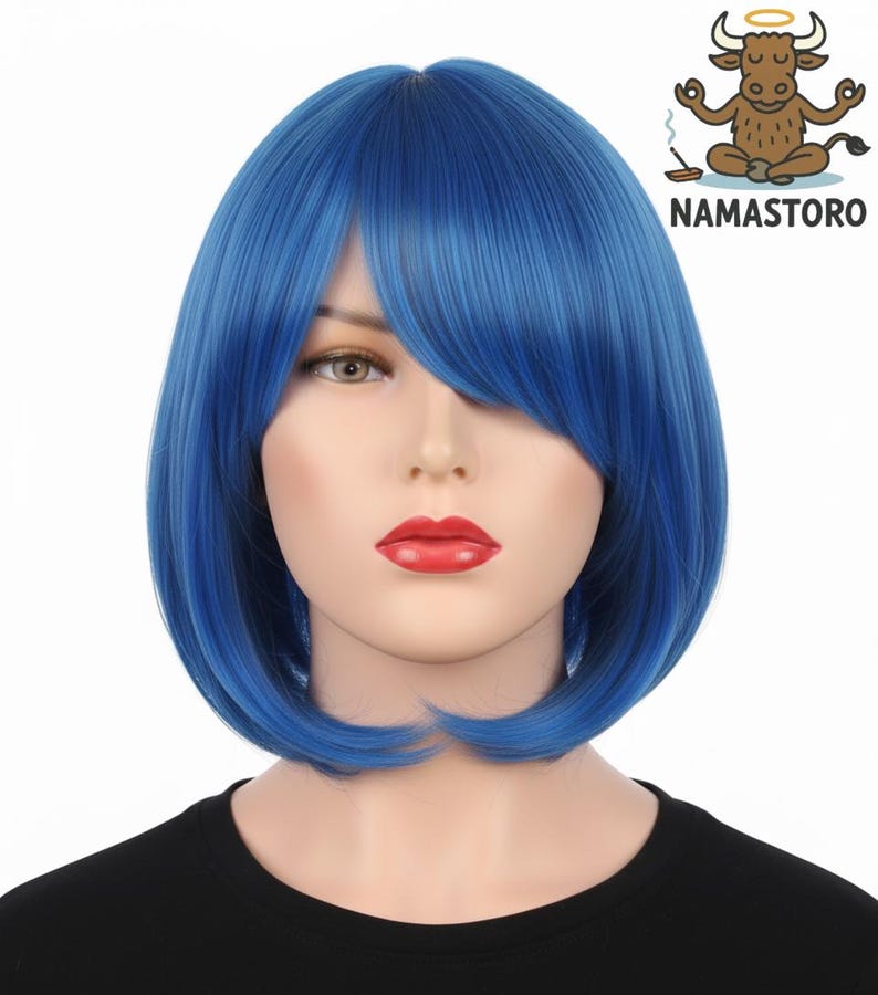 Maniquí Clipart (4 Perfiles) / Peluca Color Azul Bob / 4 PNG Estilo ...