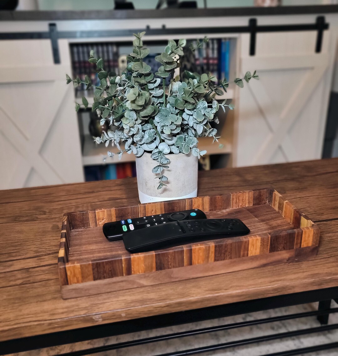 Wooden Catchall Remote Tray - Etsy