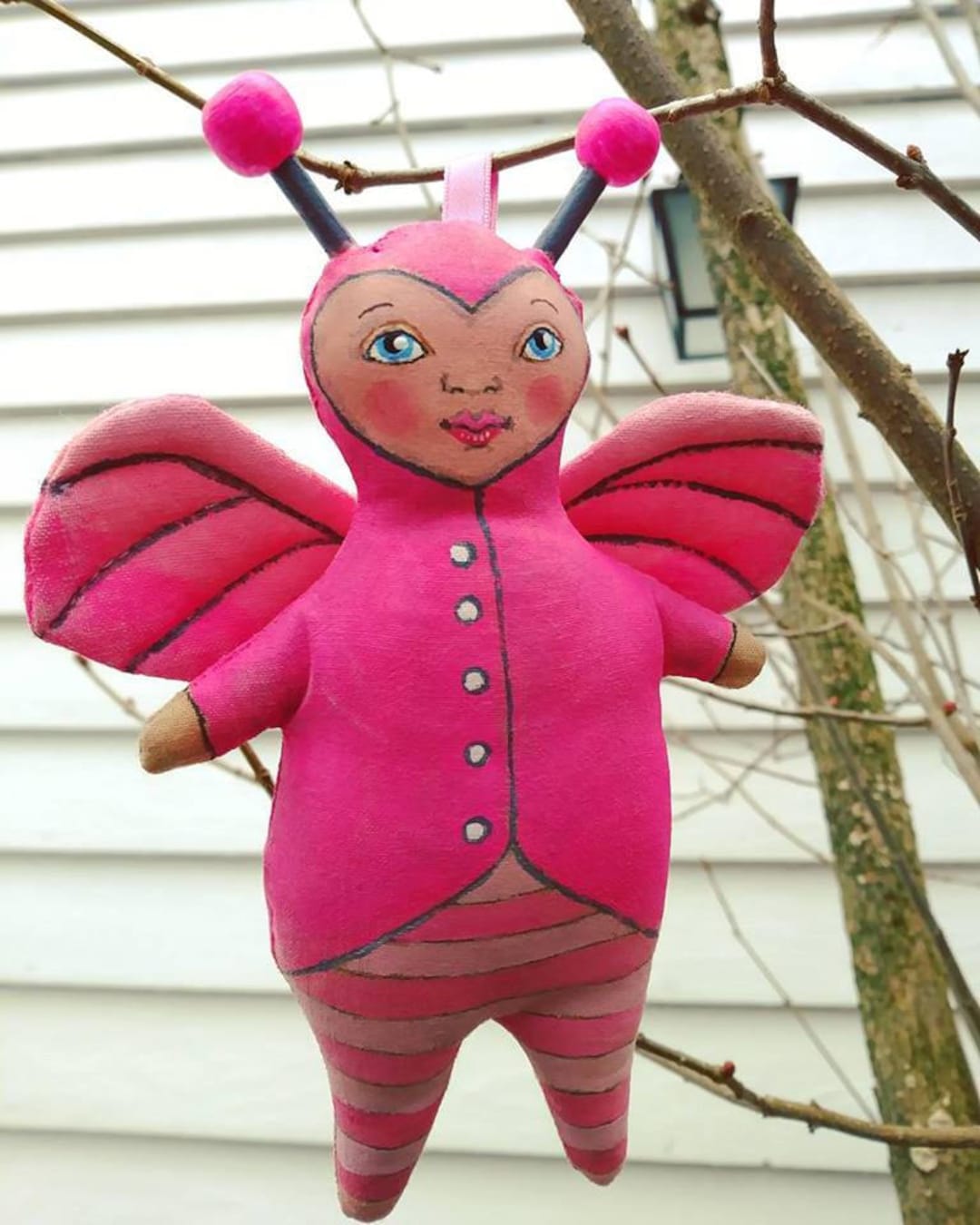 Pink Love Bug Doll Made to Order Anthropomorphic Valentine Doll Hand ...