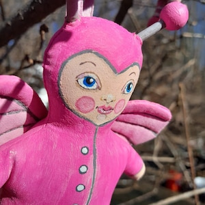 Pink Love Bug Doll Made to Order Anthropomorphic Valentine Doll Hand ...