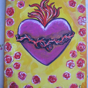 Valentine's Day Sacred Heart Art Cards Set of 4 Handmade Cards 2 With ...