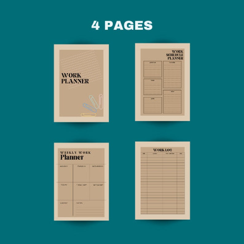 Work Organizer Work Planner Printable Work Task Tracker Work Prints ...