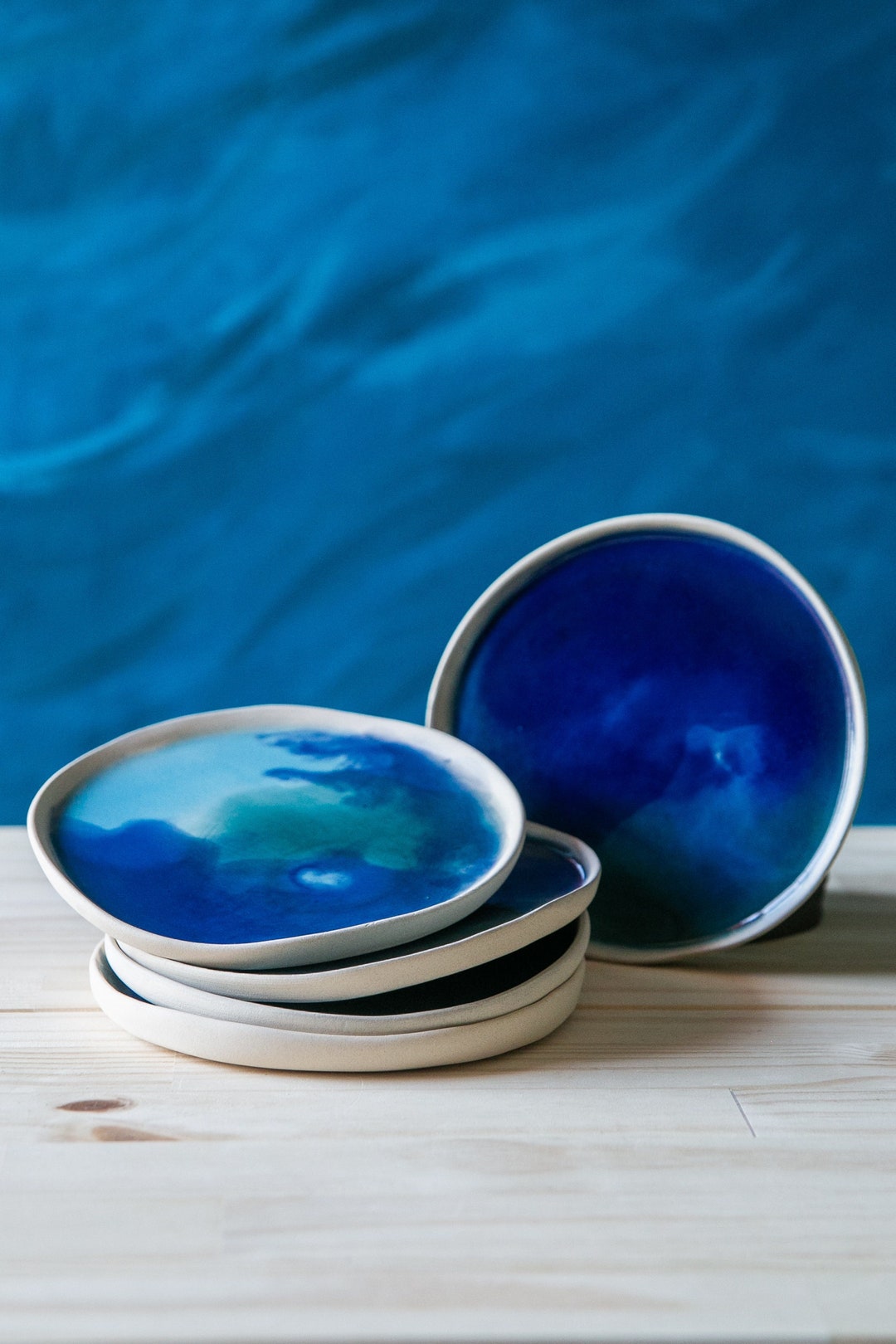 Dessert Plate Floats, Watercolored, Handcrafted Ceramic, Expressive ...