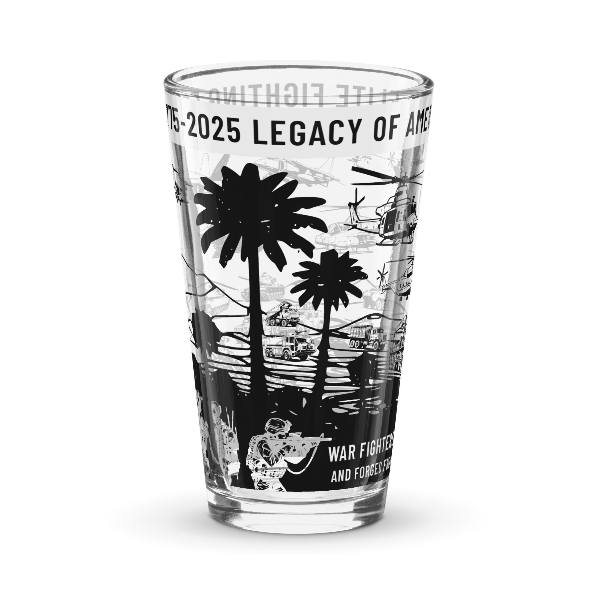 USMC Tribute Beer Glass | Military Honor Pint Patriotic US Beverage ...