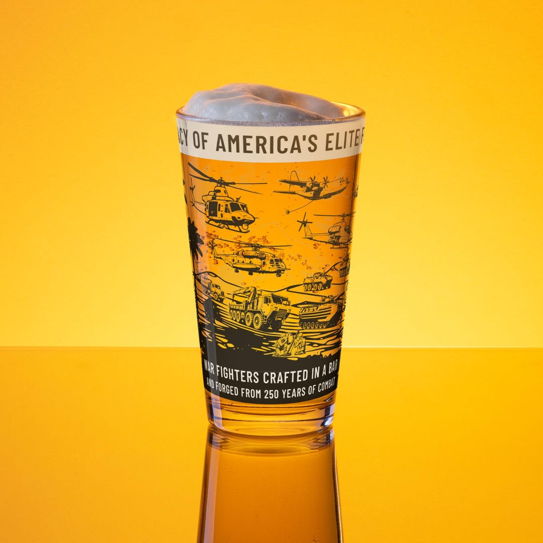 USMC Tribute Beer Glass | Military Honor Pint Patriotic US Beverage ...