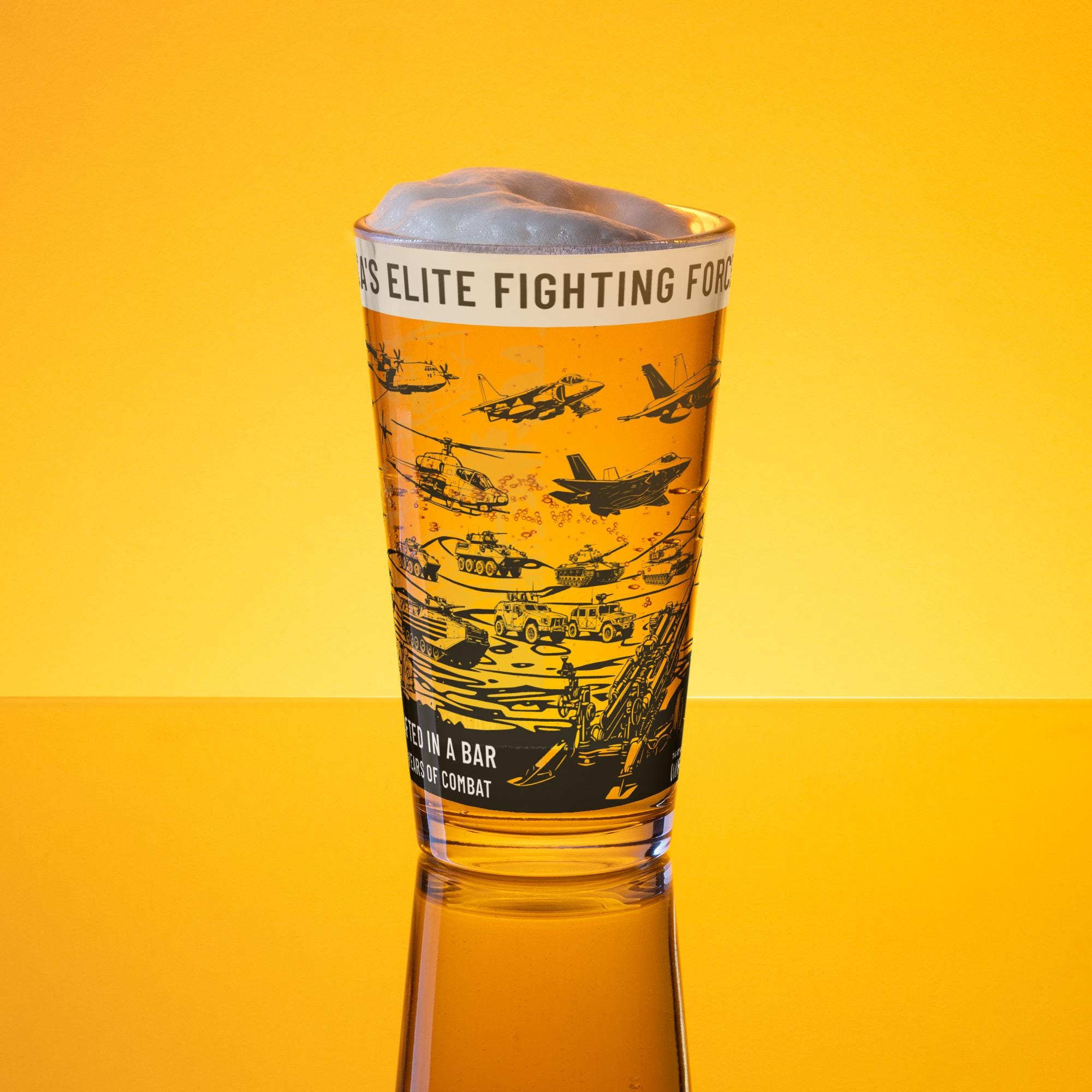 USMC Tribute Beer Glass | Military Honor Pint Patriotic US Beverage ...