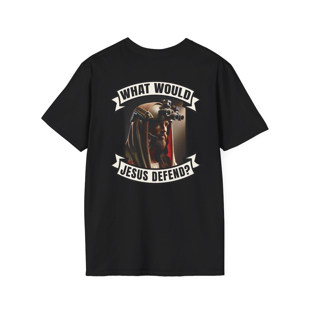 Tactical Jesus T-shirt, Military Helmet Christian Tee, WWJD Quote Gift ...
