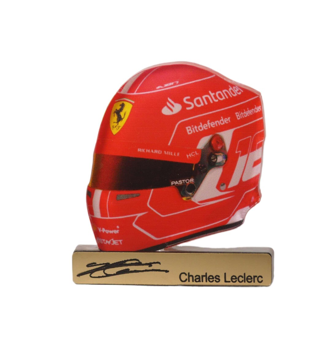 Helmet Charles Leclerc With Signature Plexiglass Flat Decorative ...