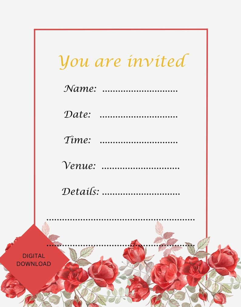 Invitation - A Beautiful Invitation Made for Any Occasion - Etsy