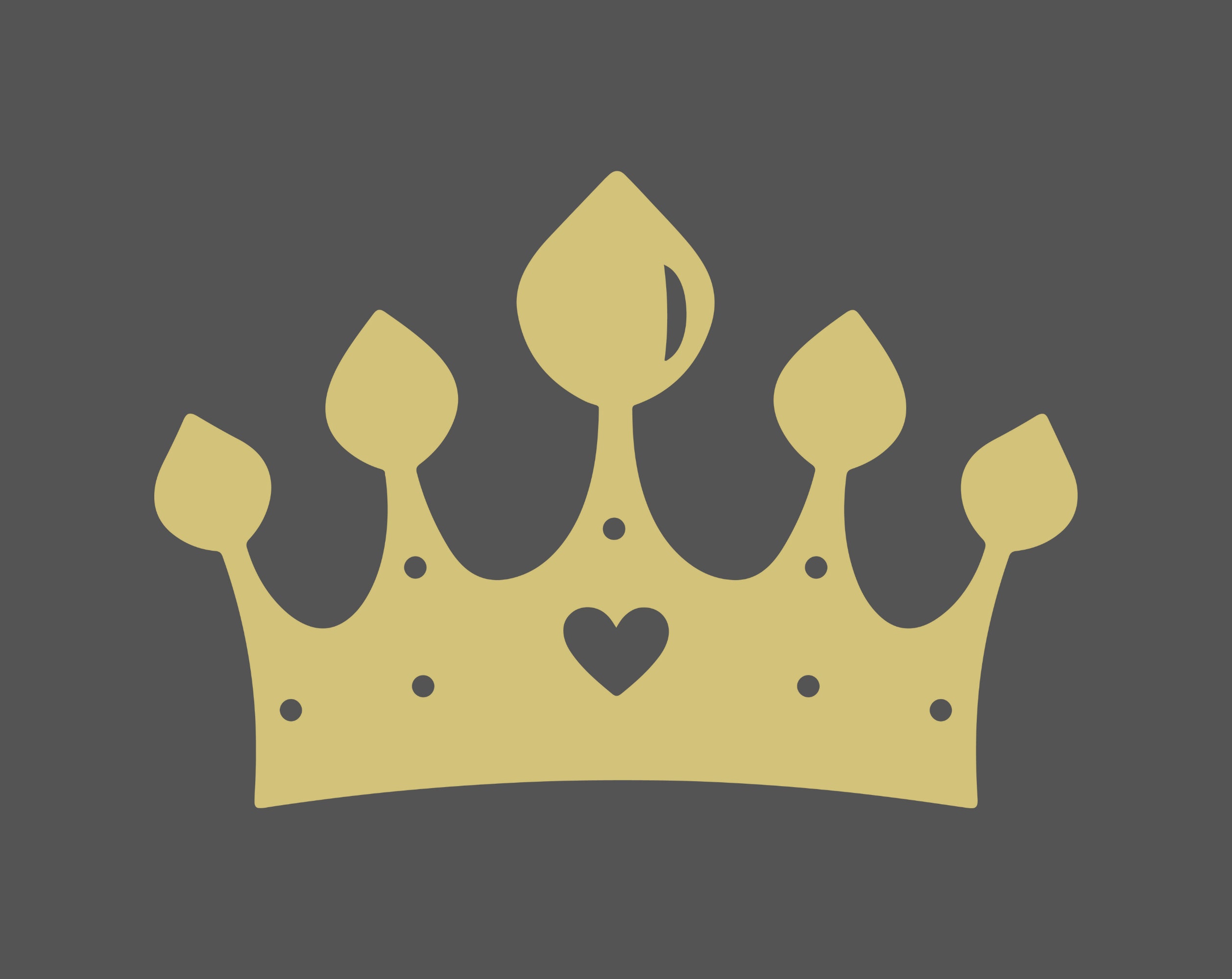 Crown Svg, Gold Crown Svg, Golden Crown With Heart Svg Digital Cut ...