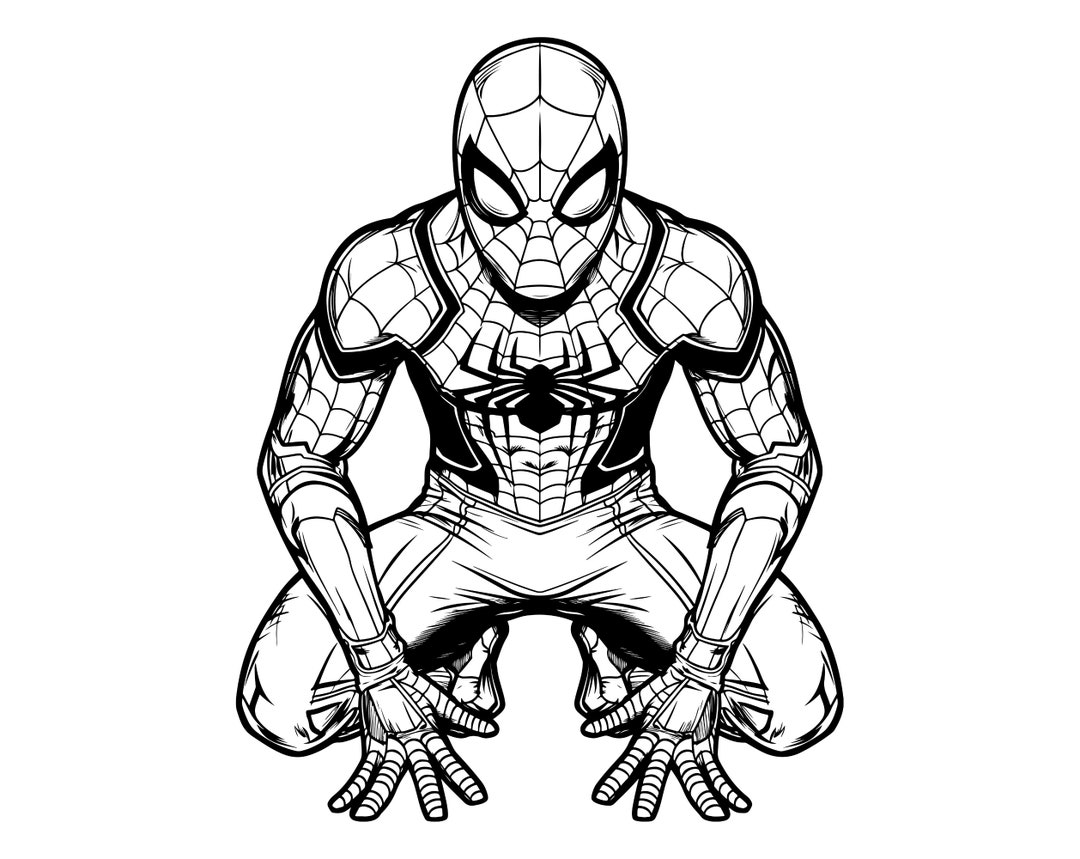 Spiderman Svg, Spiderman Png, Spiderman Outline Svg, Spiderman Outline ...