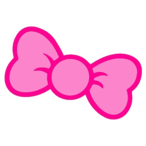 Kitty Bow Svg, Layered Kitty Bow Svg, Hot Pink Bow Svg, Cute Bow Svg ...