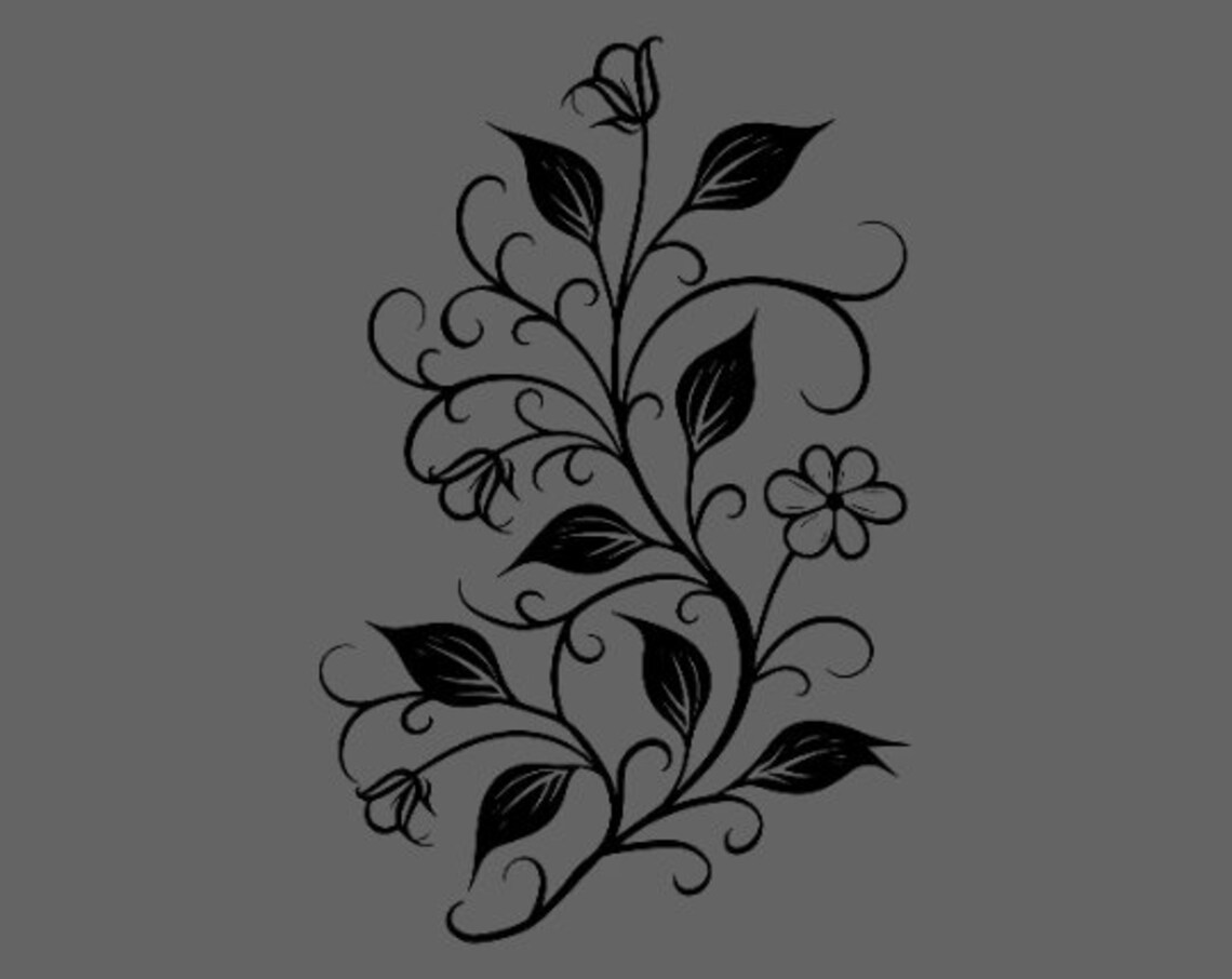 Floral Svg, Delicate Floral SVG,PNG for Invitations and Crafts Detailed ...