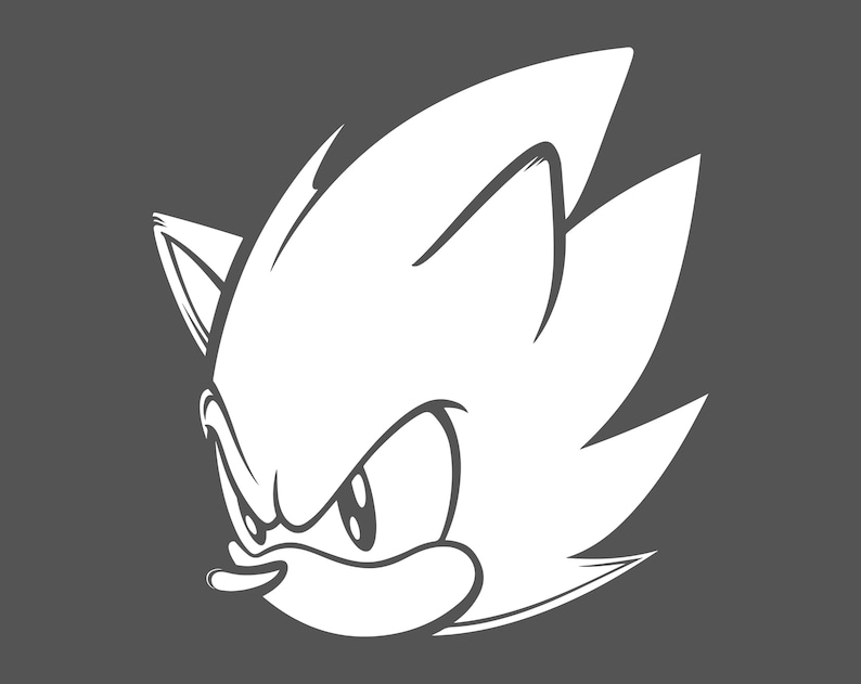 Sonic Svg, Sonic Head Svg, Sonic Outline Svg, Sonic Head Outline SVG ...
