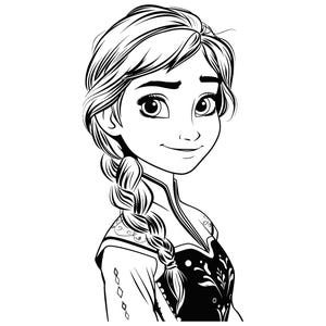 Anna Svg, Frozen Anna Svg, Anna Frozen Svg, Frozen Anna Outline Svg ...