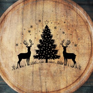 Christmas Svg, Christmas Tree and Reindeers Svg and Png, Christmas ...