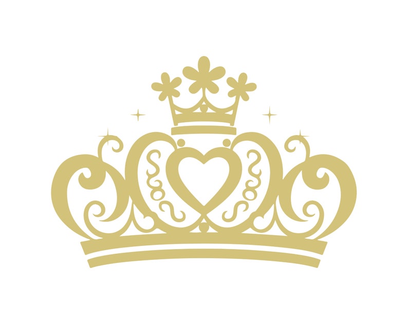 Crown Svg, Gold Crown Svg, Golden Crown With Heart SVG, PNG Bundle ...