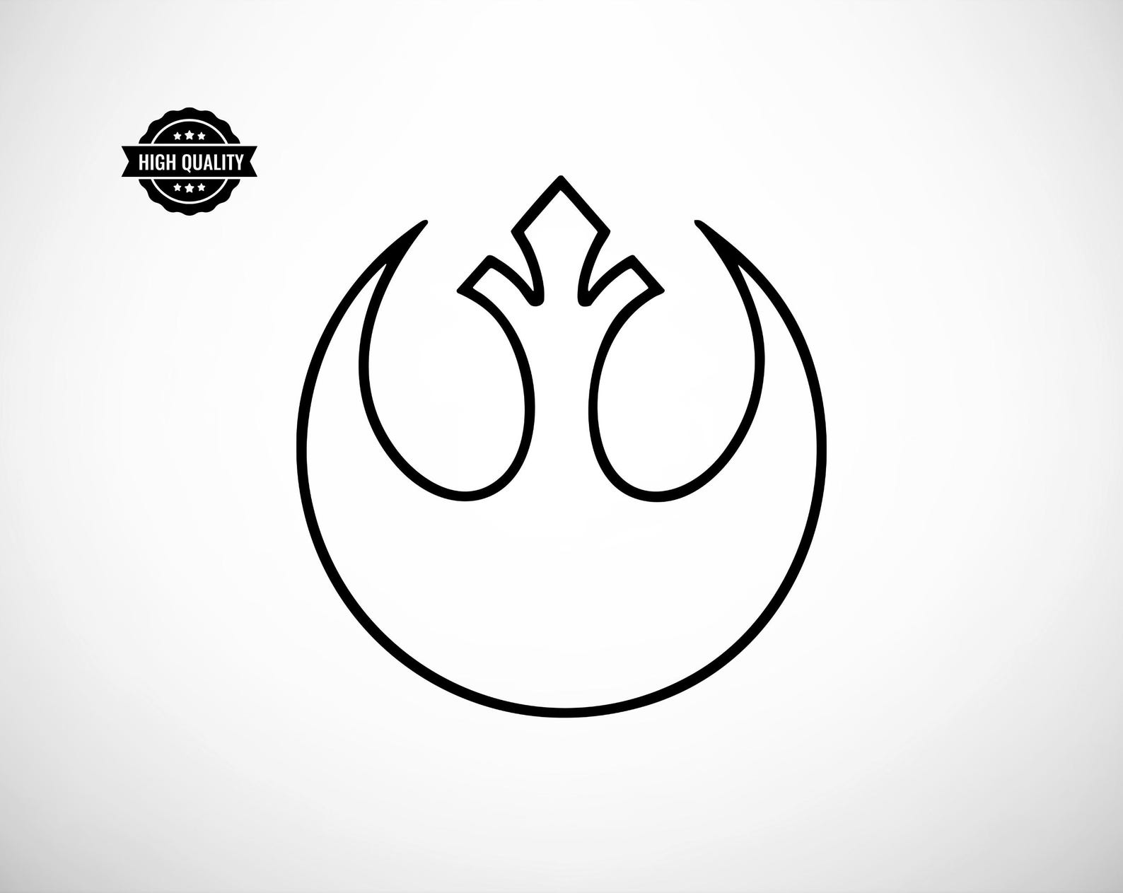 Rebel Alliance Outline SVG, PNG Star Wars-inspired Symbol Outline ...