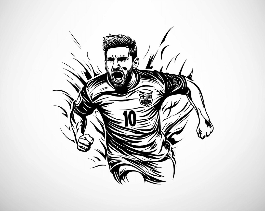 Messi Svg , Messi Outline Svg, Messi Clipart, Legendary Soccer Player ...