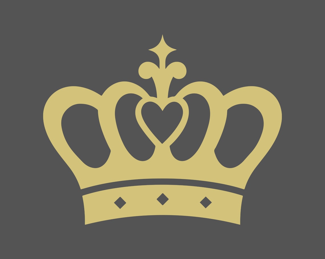 Crown Svg, Gold Crown Svg, Crown Outline, Silhouette, Crown With Heart ...