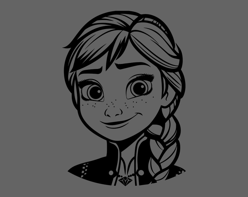 Anna Svg, Frozen Anna Svg, Frozen Anna Png, Frozen Anna Outline Svg ...