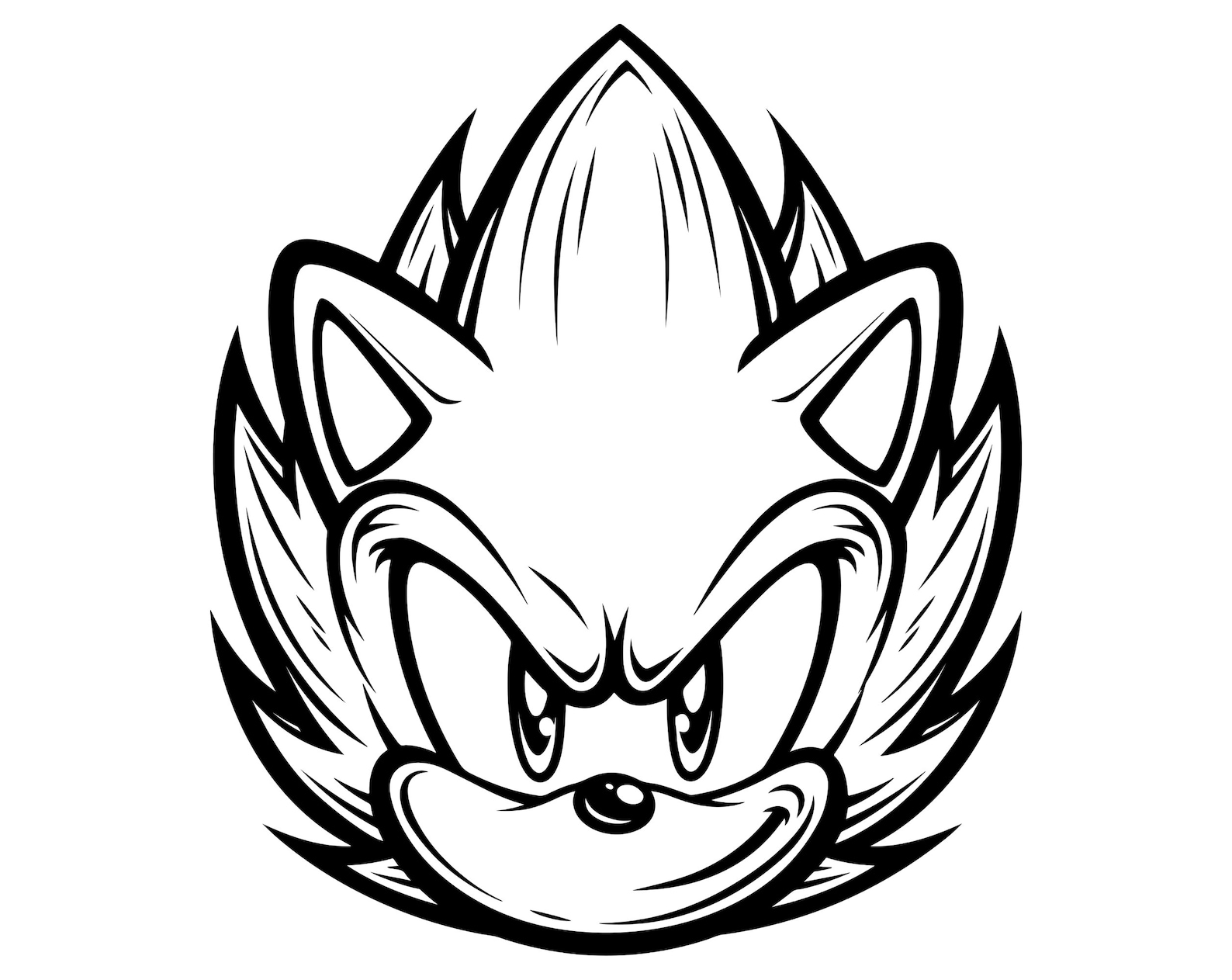 Sonic visage Svg, Sonic Svg, Sonic Head, Sonic contour Svg, Sonic the ...