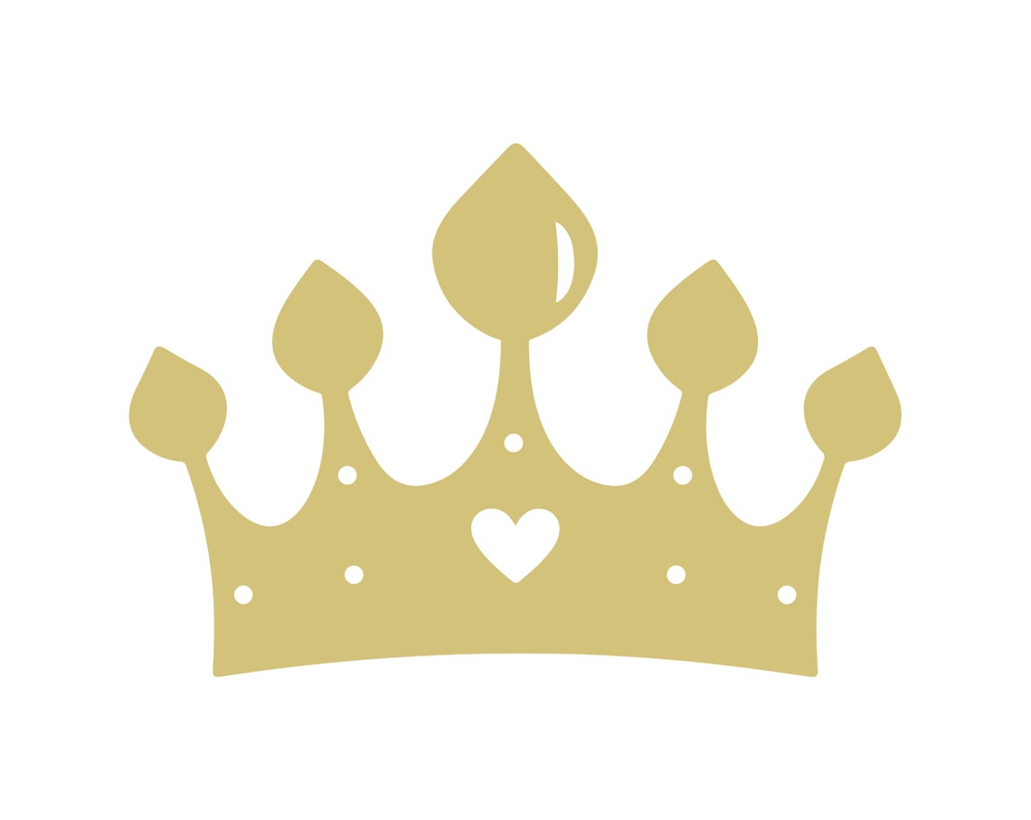 Crown Svg, Gold Crown Svg, Golden Crown With Heart Svg Digital Cut ...