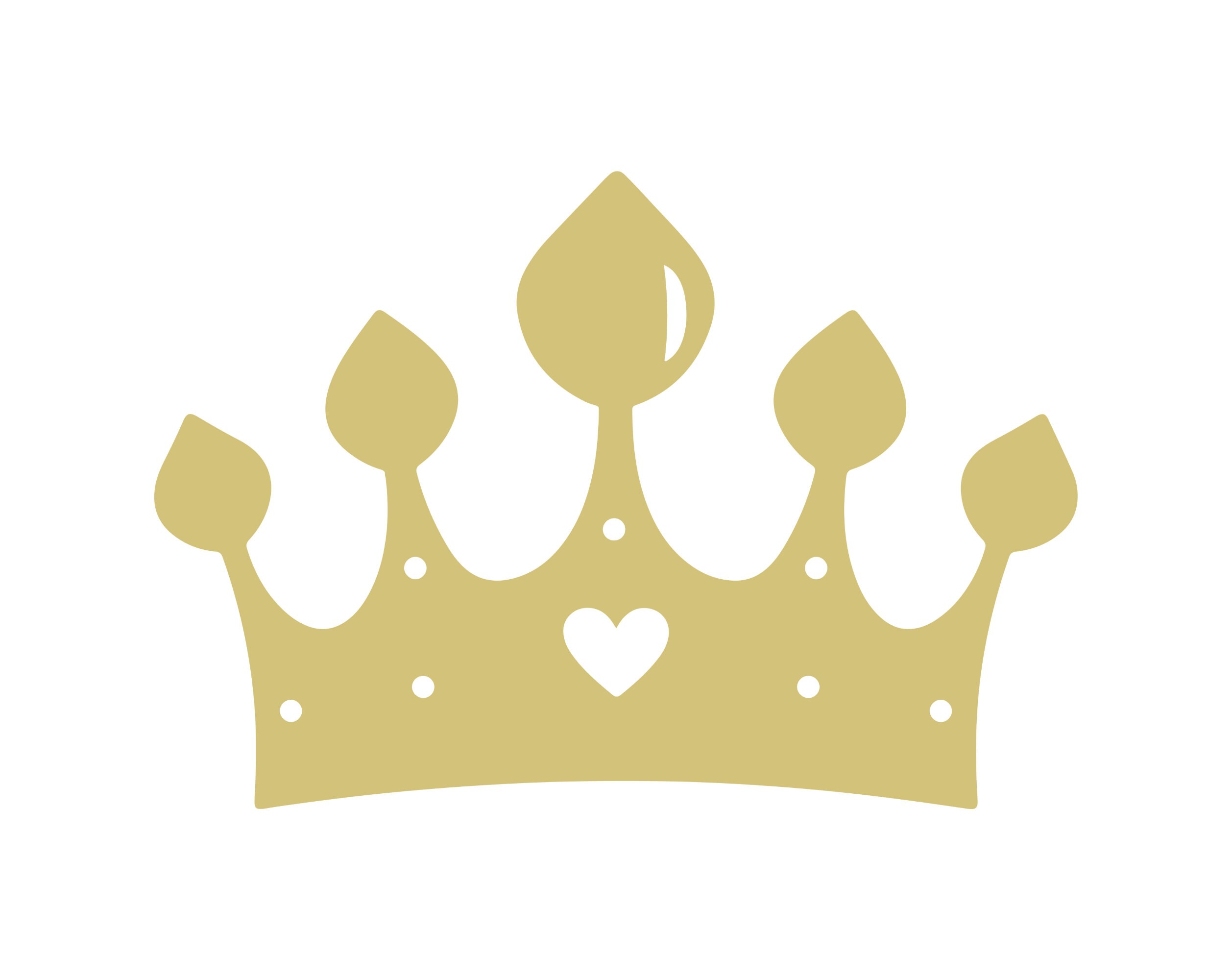 Crown Svg, Gold Crown Svg, Golden Crown With Heart Svg Digital Cut ...