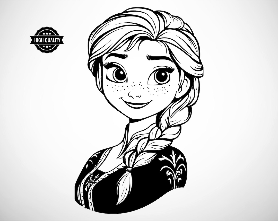 Anna Svg Frozen Anna Svg Princess Anna Outline Clipart for Cricut, DIY ...