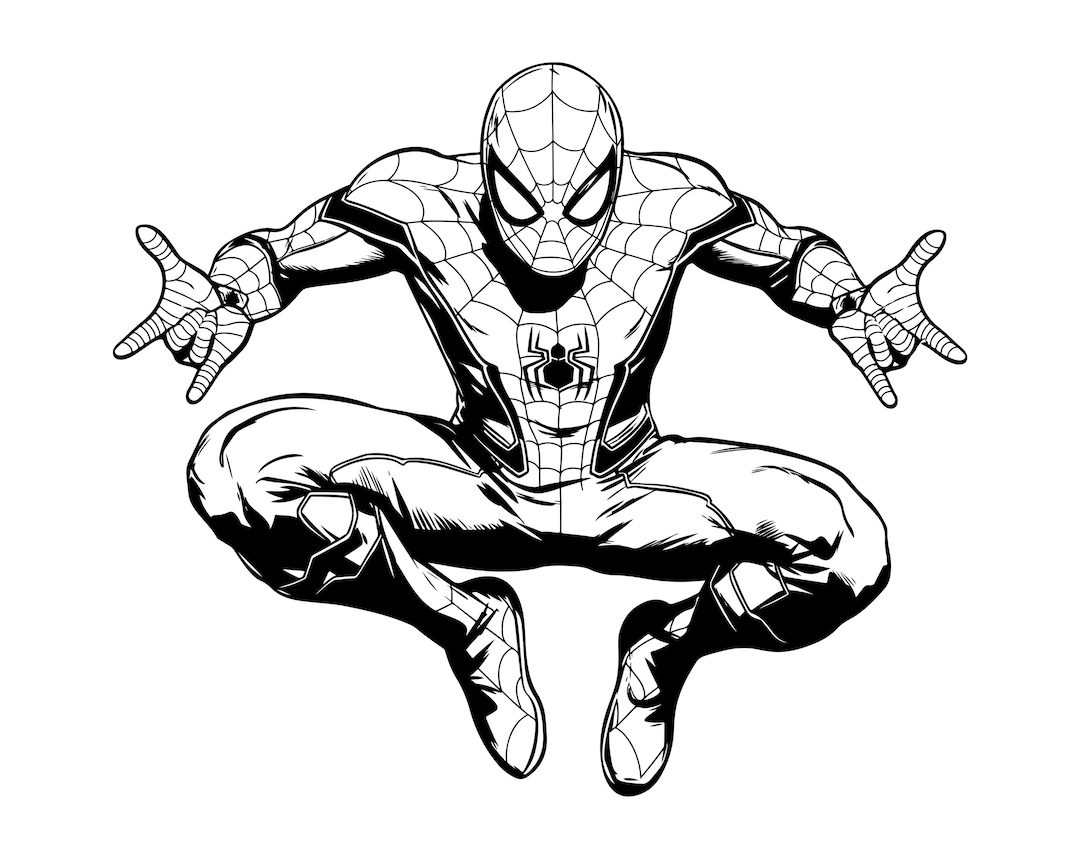 Spiderman Svg, Spiderman Fly Svg, Spiderman Outline Svg, Spiderman ...