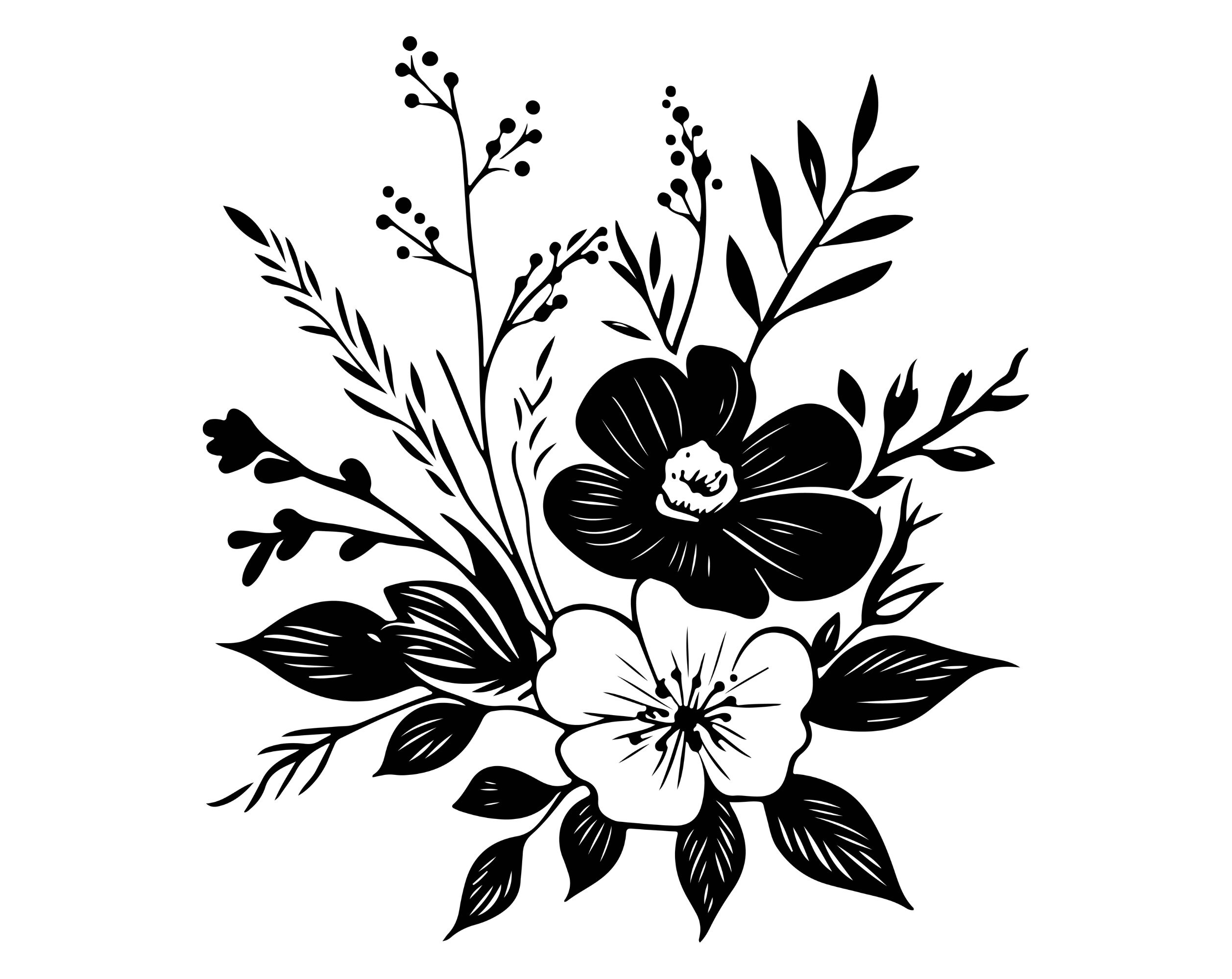 Floral Svg, Flower Svg, Floral Clipart, Elegant Floral SVG,PNG for ...