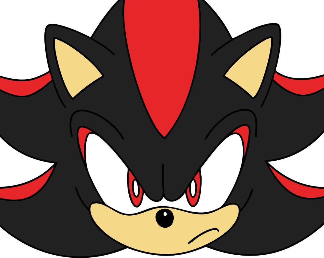 Shadow the Hedgehog Face SVG and PNG Detailed Gaming Character Design ...
