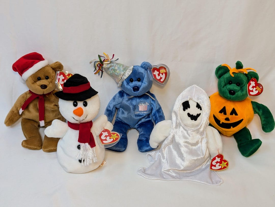 Vintage TY Beanie Babies Holidays Bundle. Teddy, Snowball, September ...
