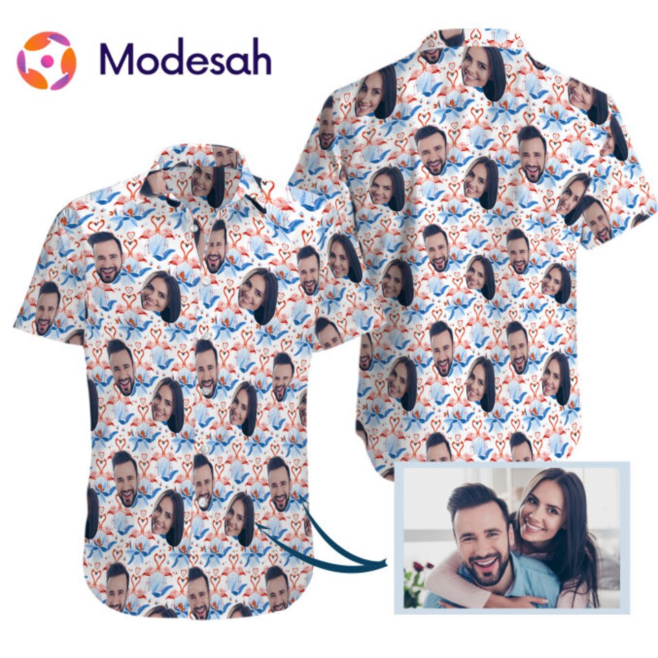 Personalized Photo Hawaiian Shirt, Custom Photo Beach Shirt sold by ...