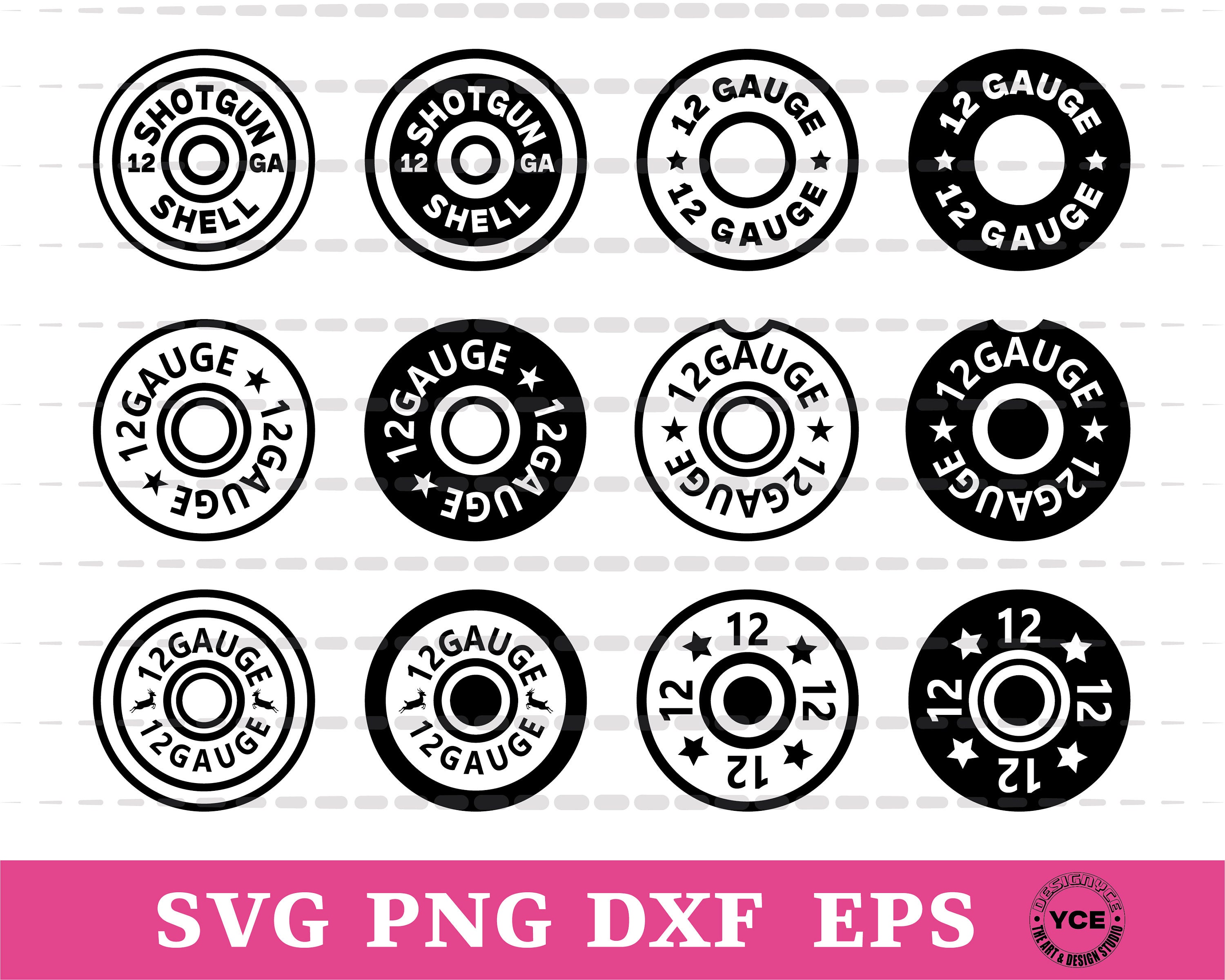 12 Gauge Bullet SVG, 12 Gauge Bullet Vector, Silhouette, Cricut File ...