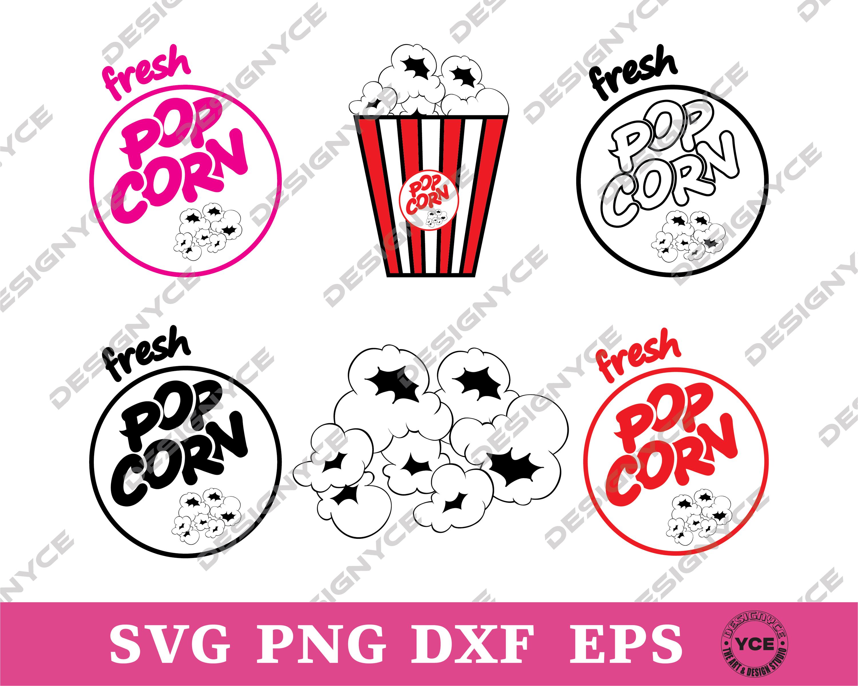 Popcorn SVG, Popcorn Vector, Popcorn Silhouette, Popcorn Cricut File ...